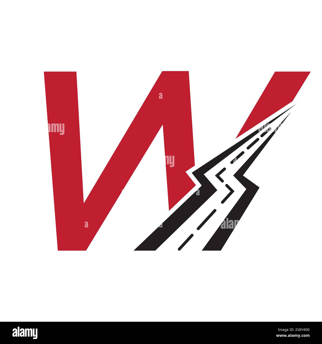 Initial Road Logo Design On Letter W For Transportation and freight ...