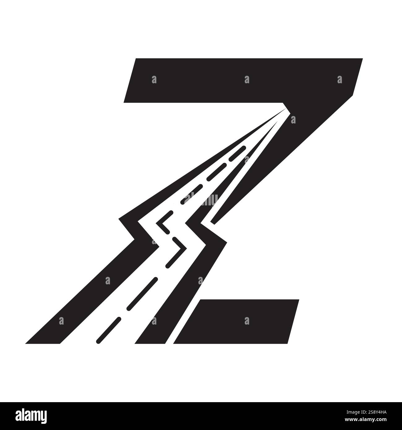 Initial Road Logo Design On Letter Z For Transportation and freight ...