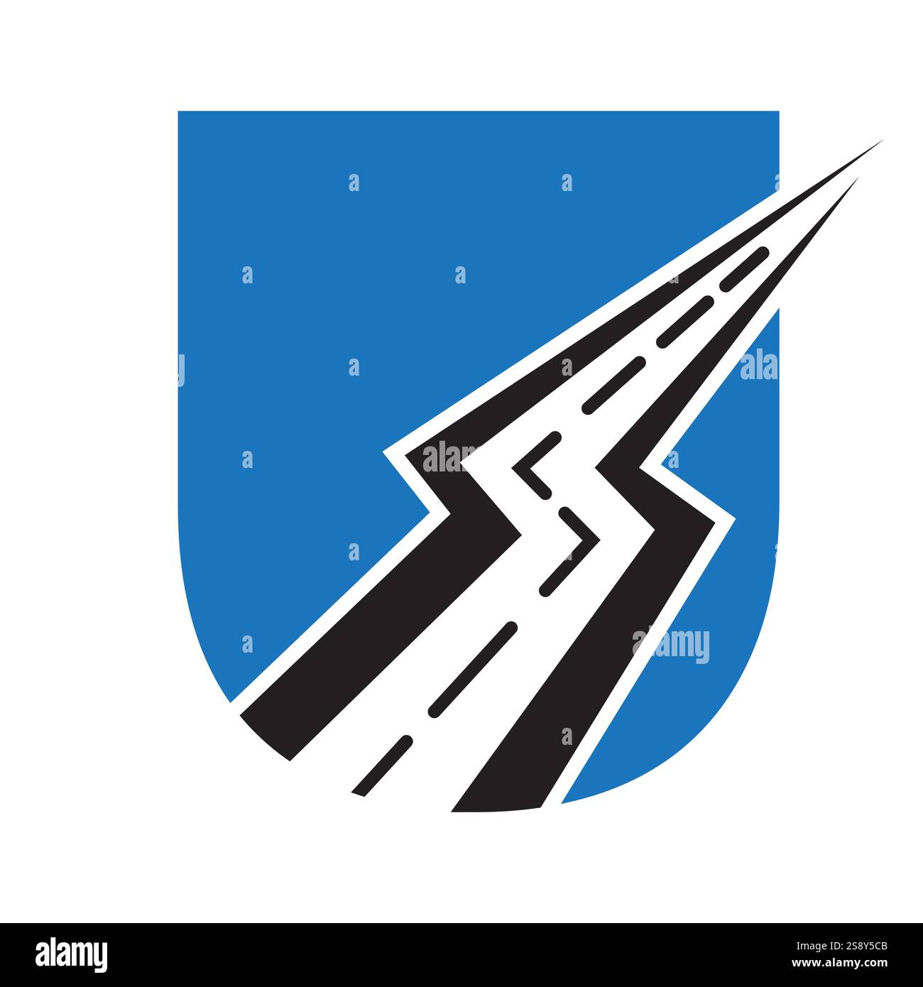 Initial Road Logo Design On Letter U For Transportation and freight ...