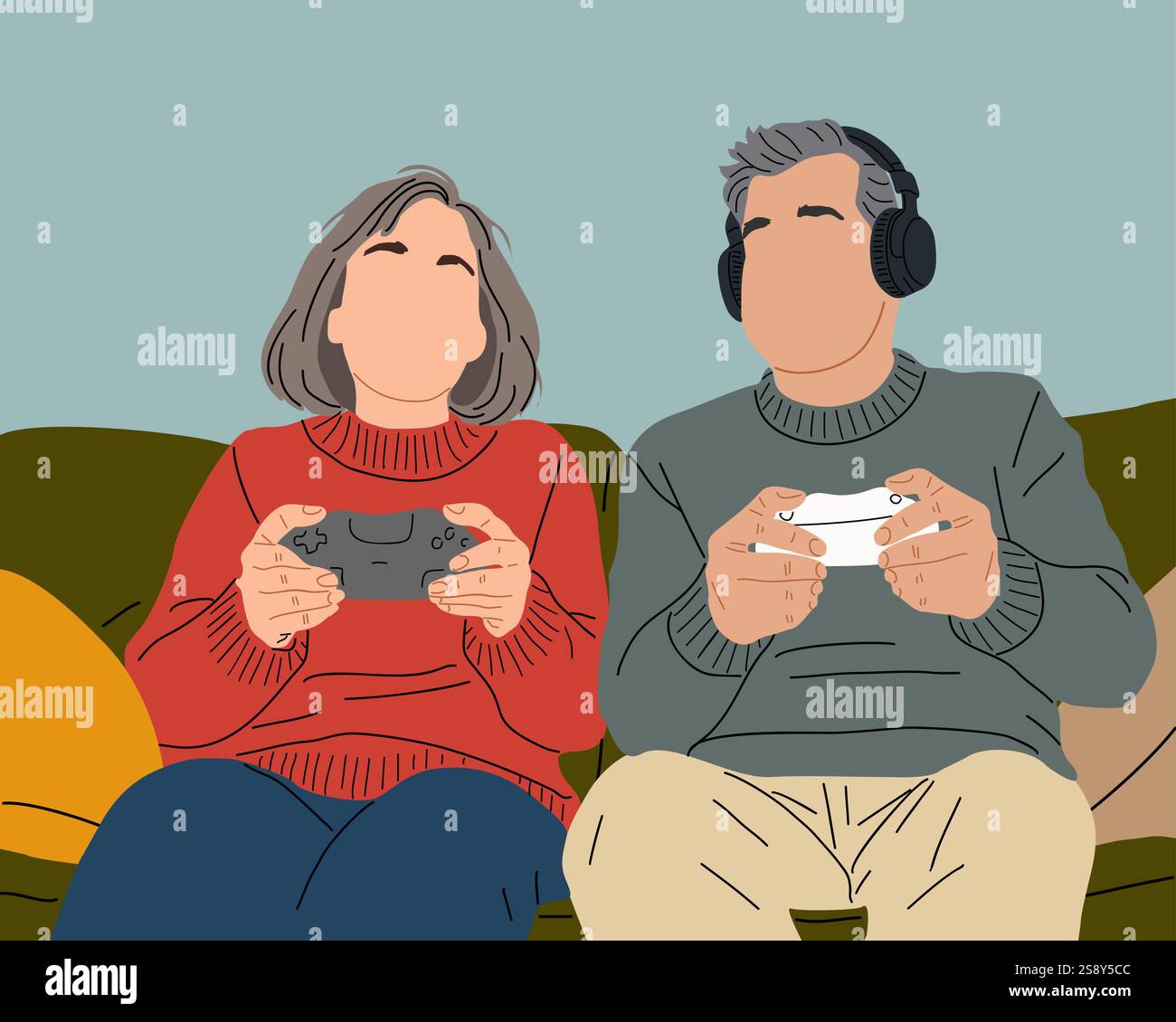 Young smiling women sitting Stock Vector Images - Alamy