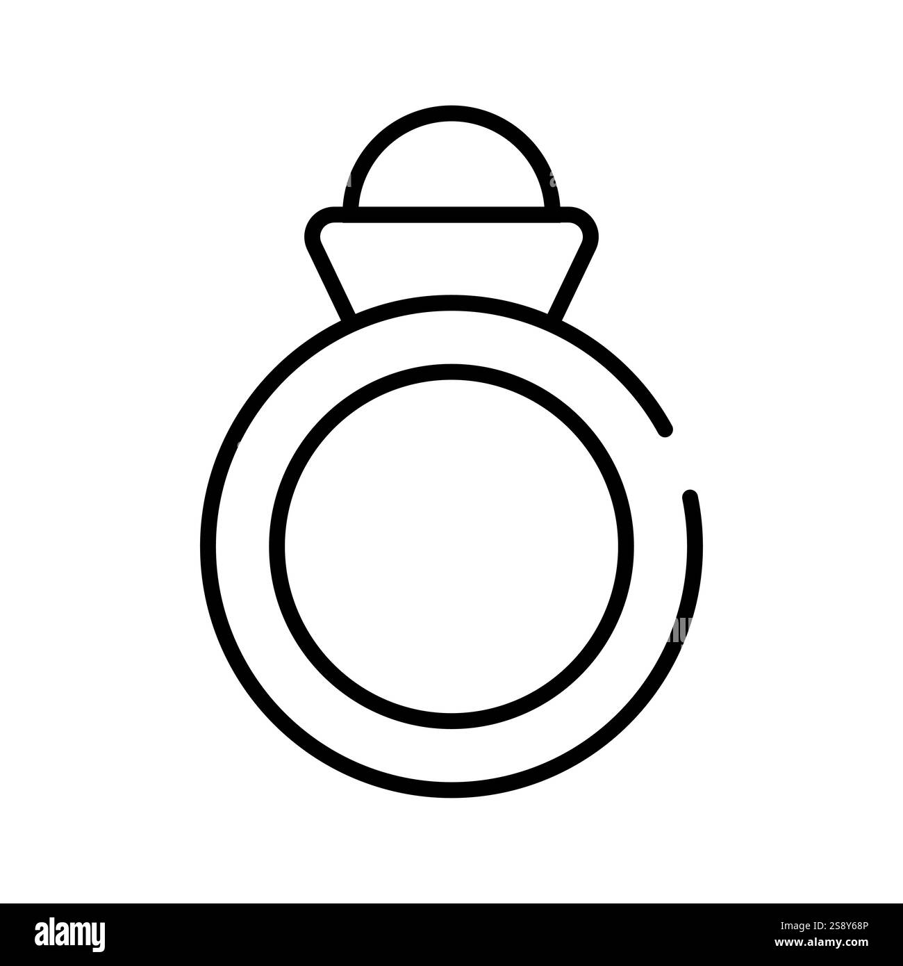 Ring with stone, well crafted icon of gemstone ring, isolated on white ...