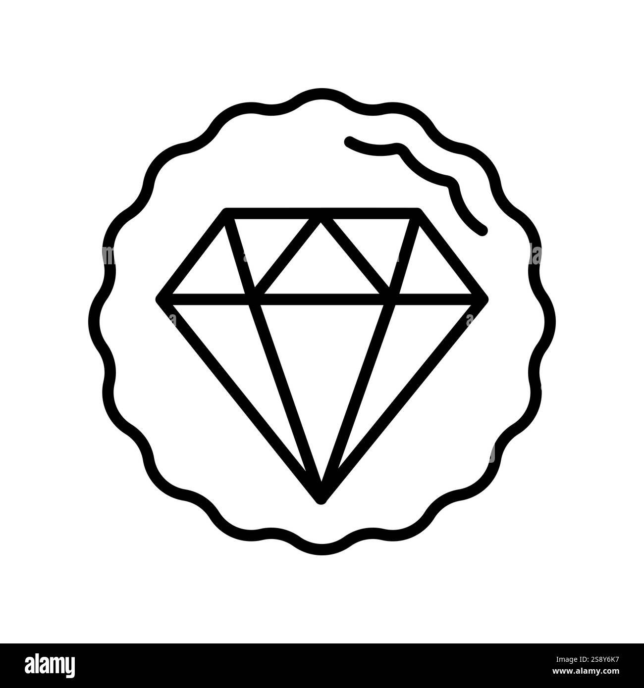 Diamond inside badge showing concept of best quality vector design ...