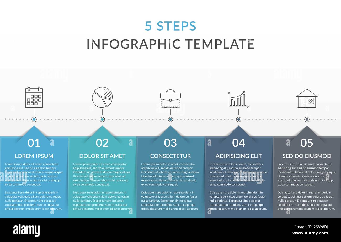 Infographic template with 5 steps, workflow, process chart, vector eps10 illustration Stock ...