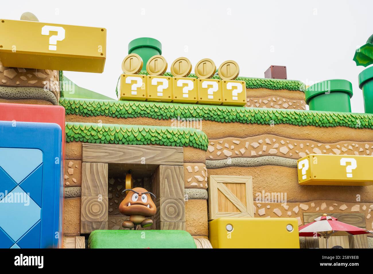 Osaka, Japan - January 9, 2024: Nintendo characters and park scenery ...