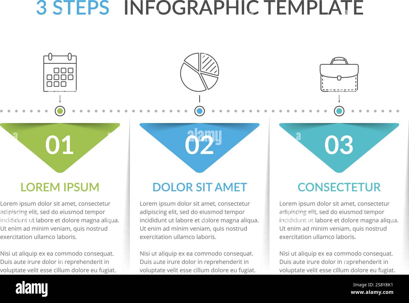 Infographic template with 3 steps, workflow, process chart, vector ...