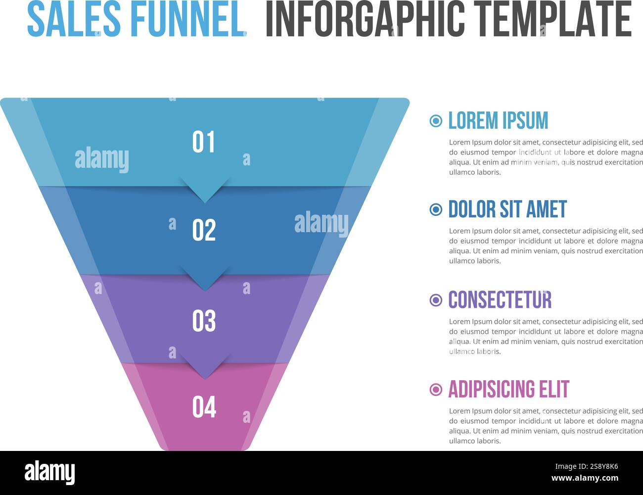 Funnel diagram, business infographic template, vector eps10 ...