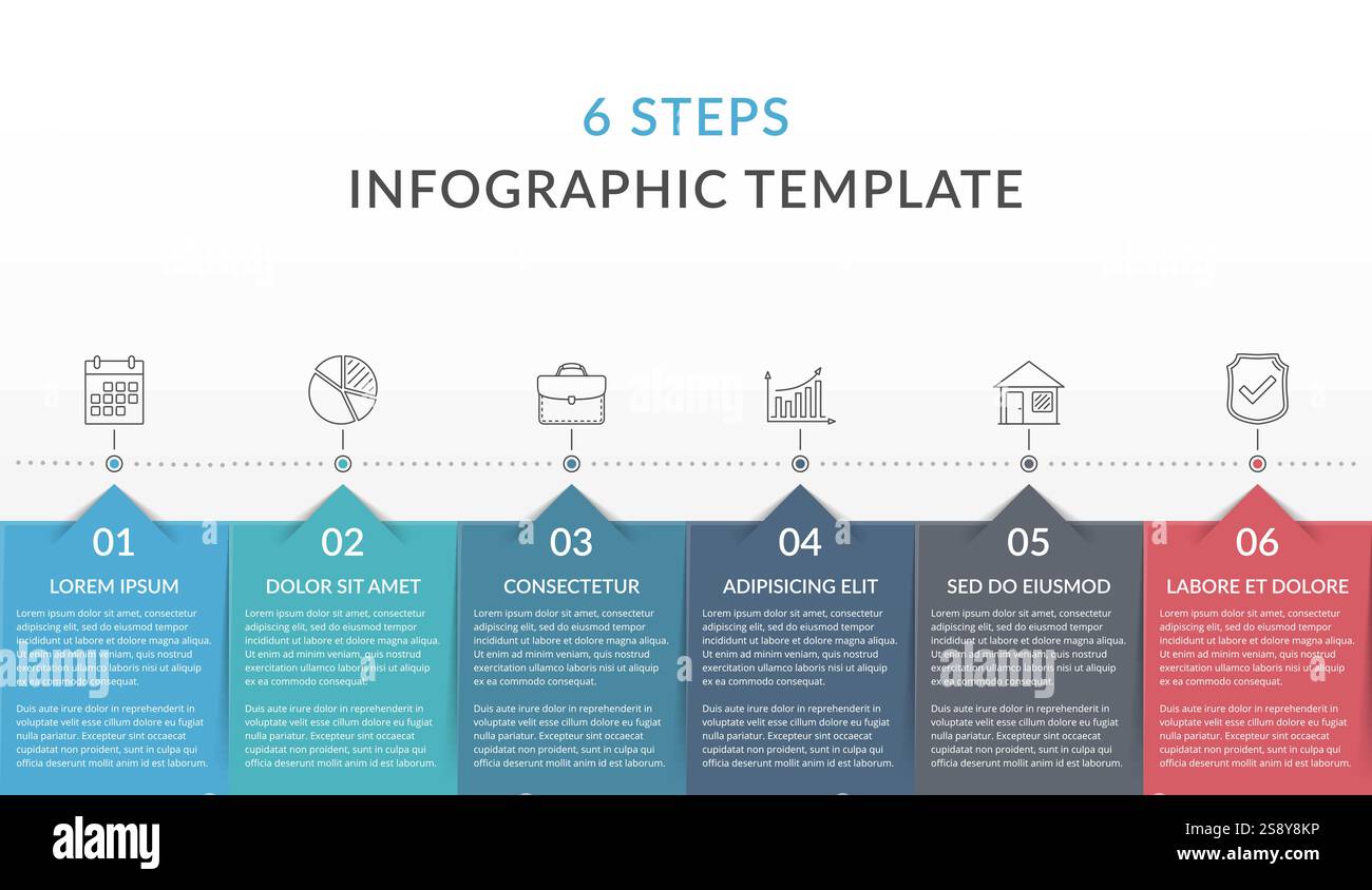 Infographic template with 6 steps, workflow, process chart, vector eps10 illustration Stock ...