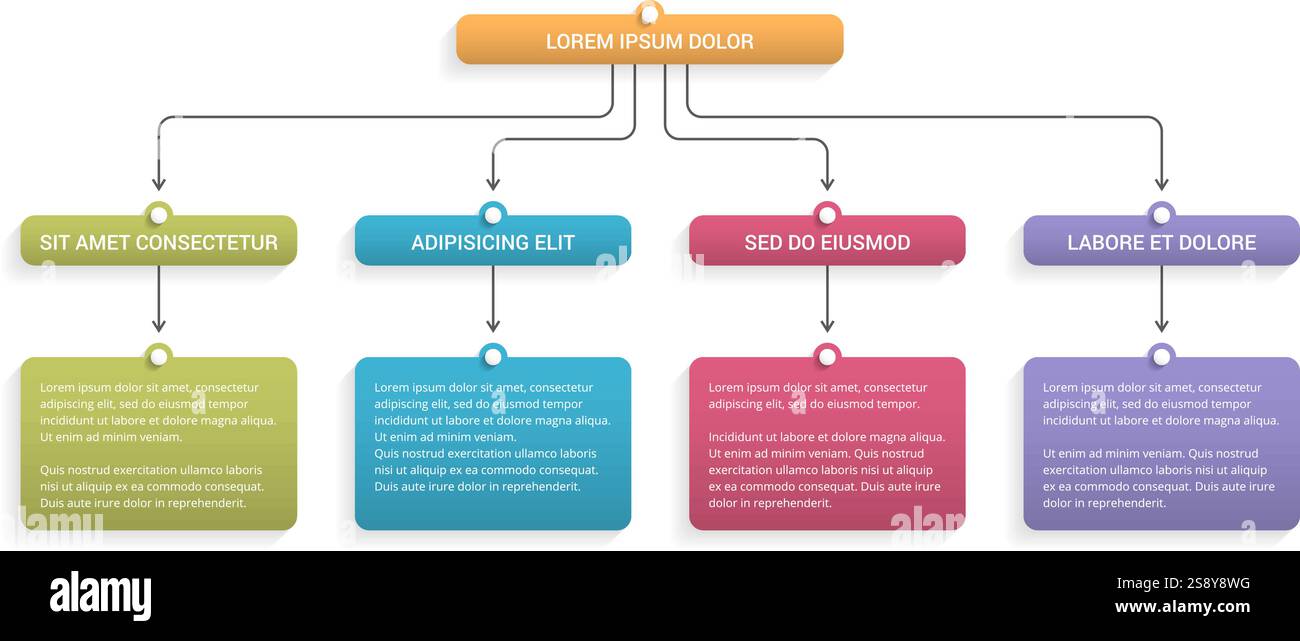 Flow chart with 3 levels, infographic template for web, business ...