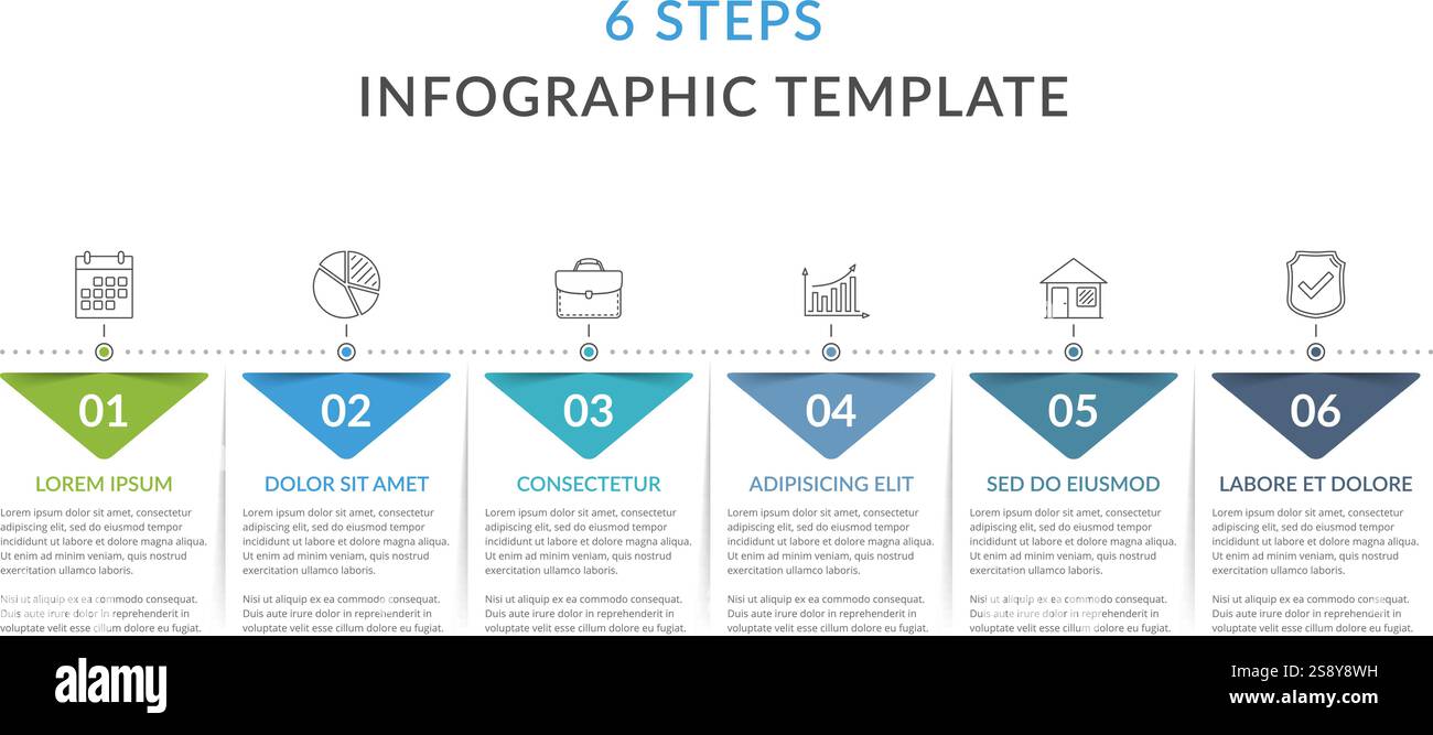 Infographic template with 6 steps, workflow, process chart, vector ...