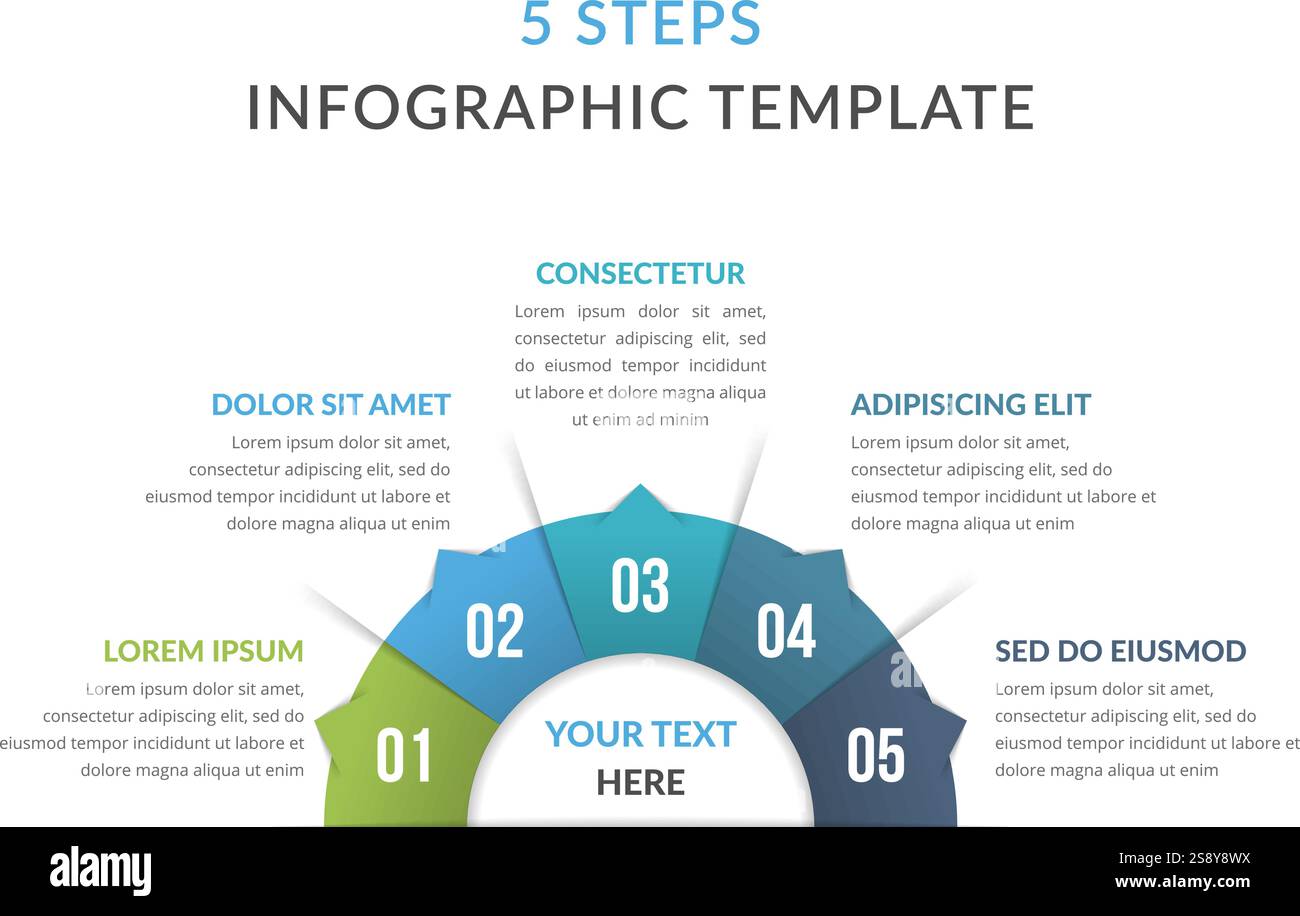 Infographic template with five steps or options, process chart, vector eps10 illustration Stock ...