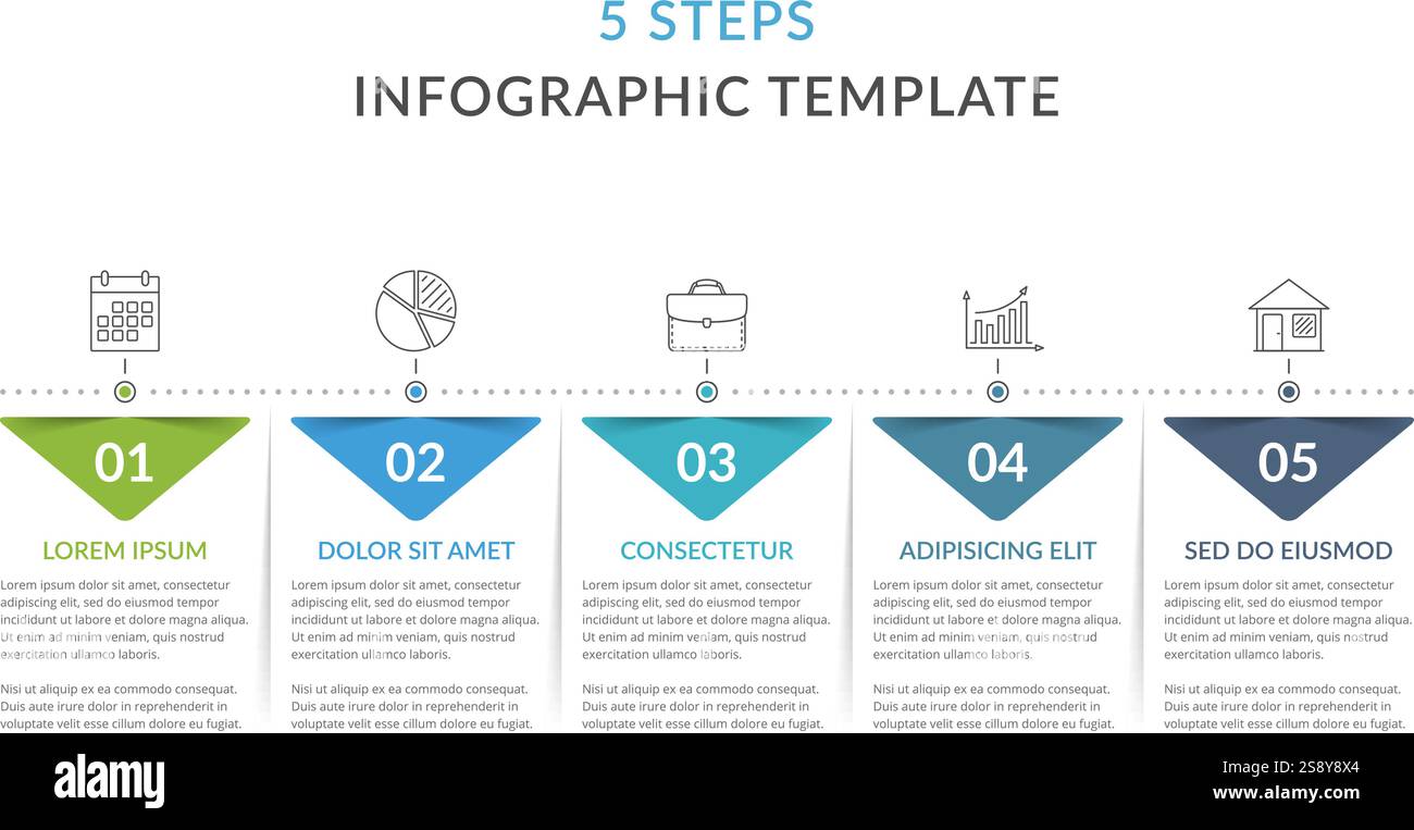 Infographic template with 5 steps, workflow, process chart, vector eps10 illustration Stock ...