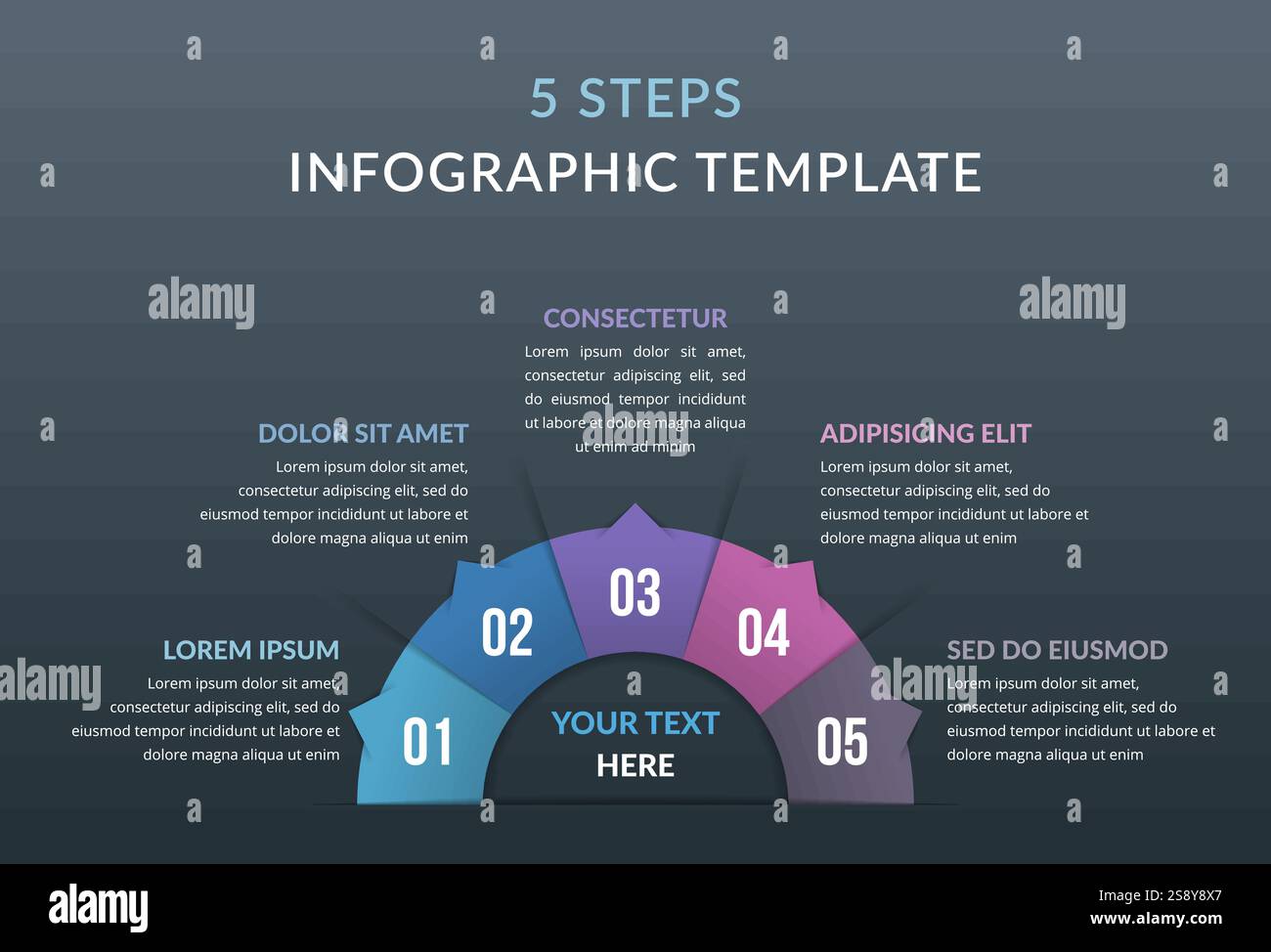 Infographic template with five steps or options, process chart, vector eps10 illustration Stock ...