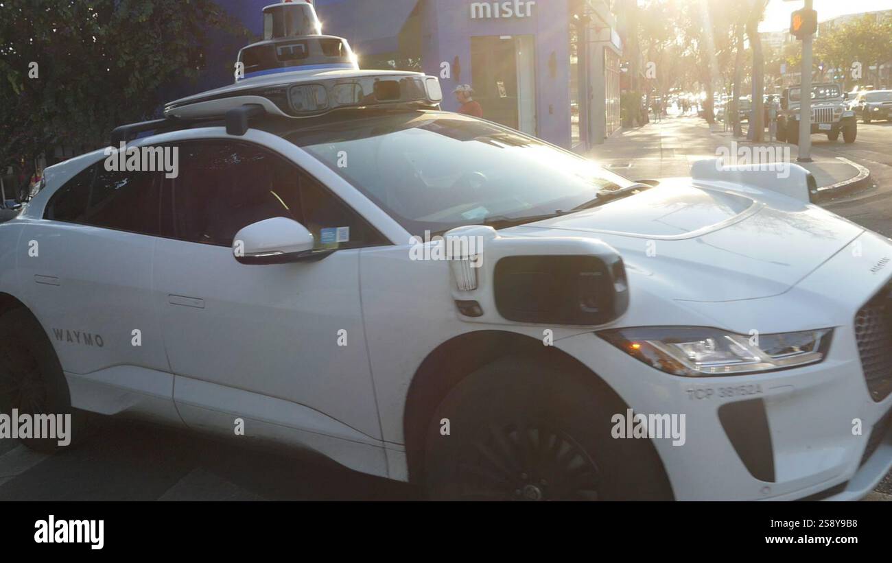 Los Angeles, California, USA 23rd January 2025 Waymo Driverless Car in ...