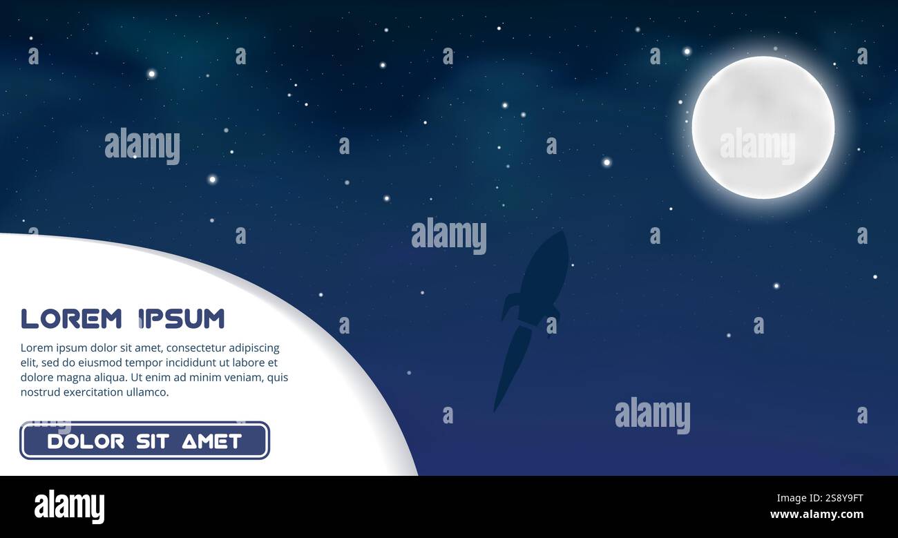 Night sky with full moon and place for your text, vector eps10 ...