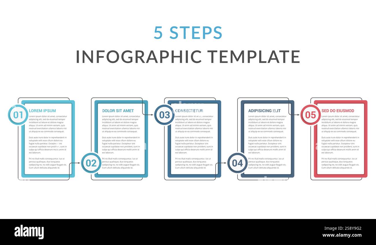 Infographic template with 5 steps, workflow, process chart, vector eps10 illustration Stock ...