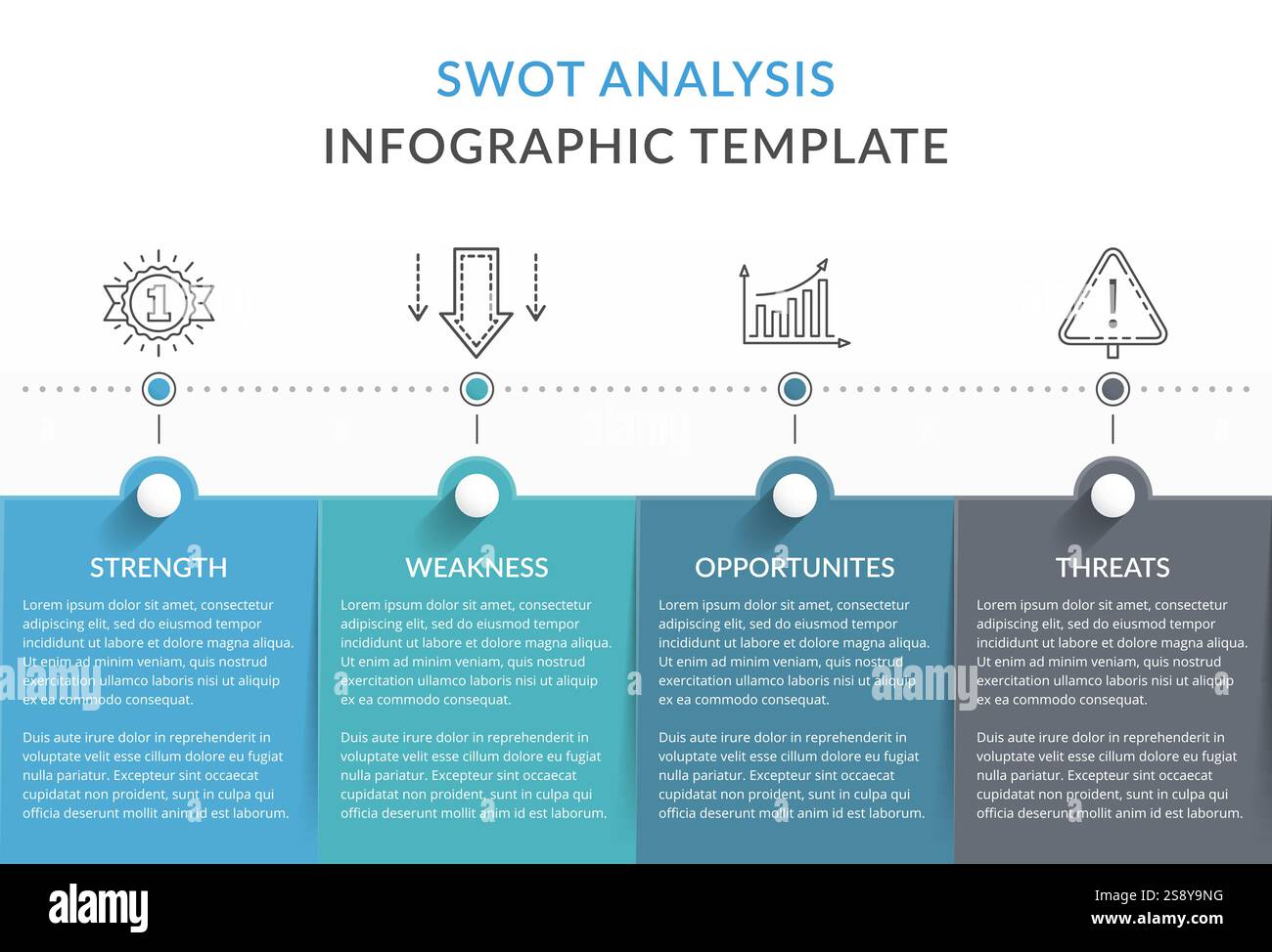 SWOT analysis diagram, infographic template with four elements, vector eps10 illustration Stock ...