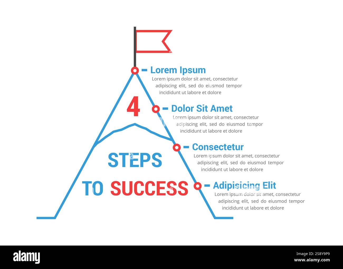 4 Steps to success infographics, leadership or motivation concept ...