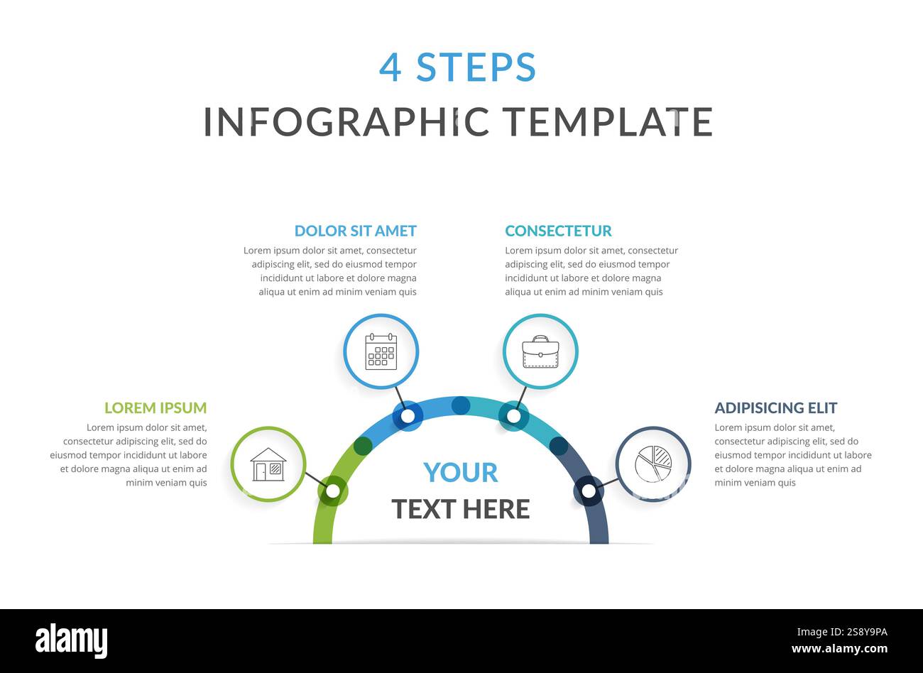 Infographic template with four steps or options, workflow, process chart, vector eps10 ...