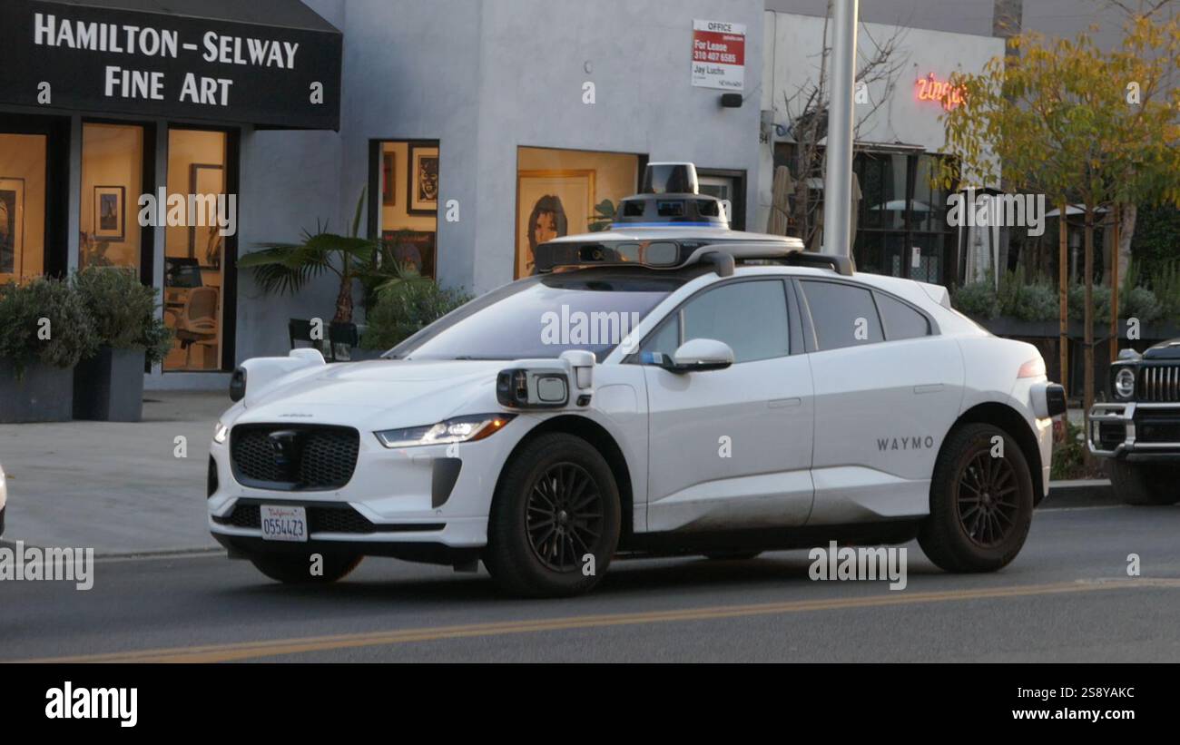 Los Angeles, California, USA 23rd January 2025 Waymo Driverless Car in ...