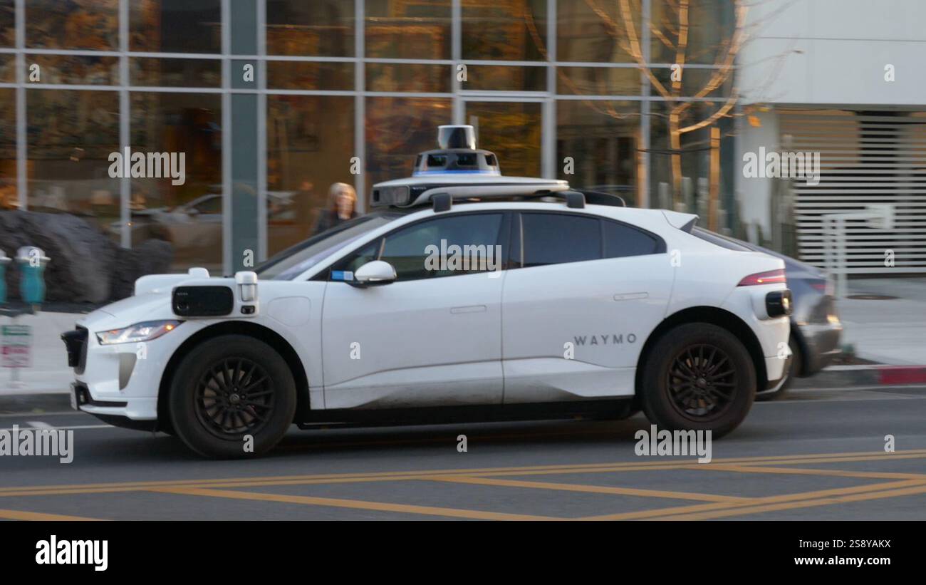 Los Angeles, California, USA 23rd January 2025 Waymo Driverless Car in ...