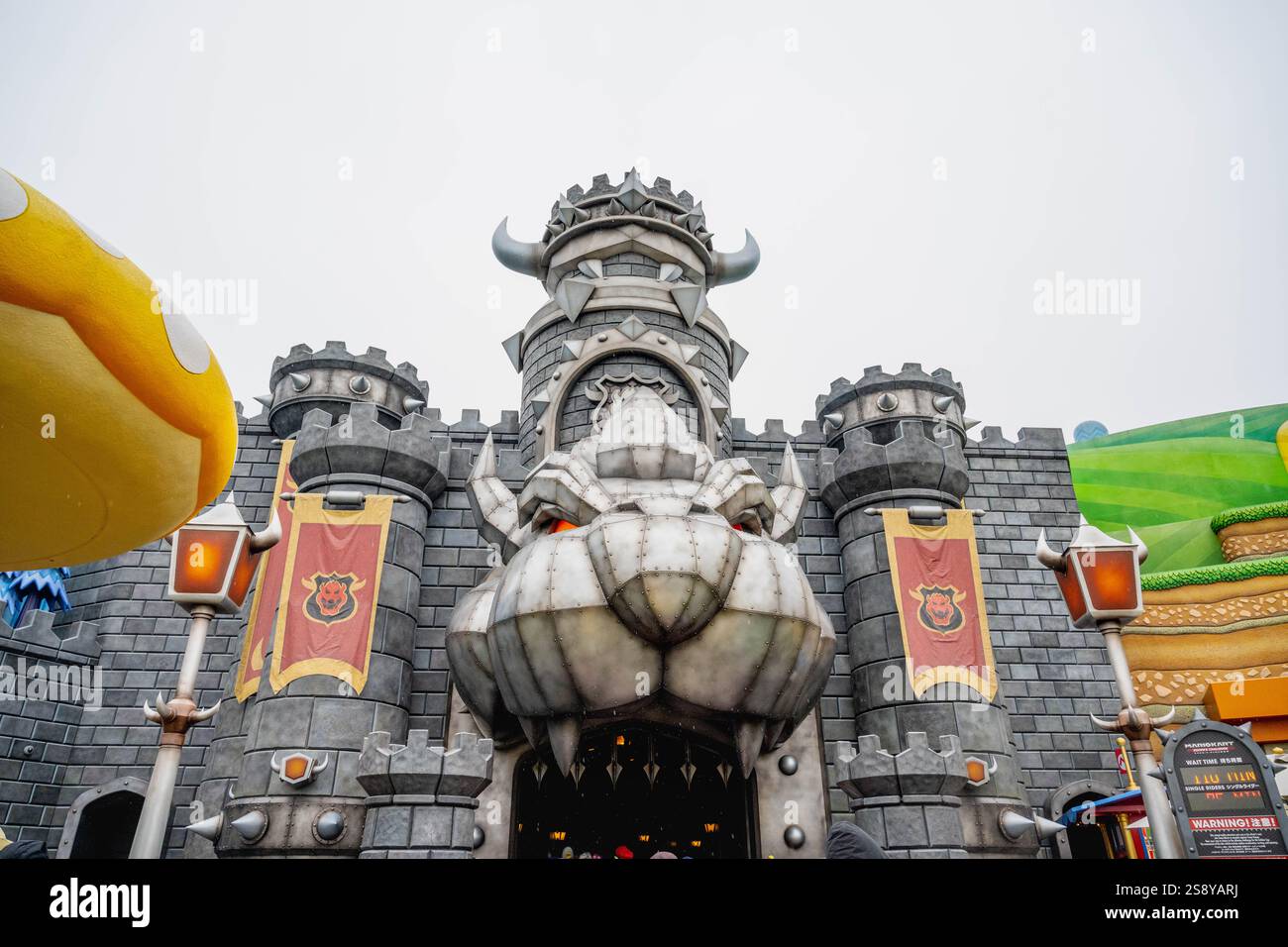 Osaka, Japan - January 9, 2024: Scenery of the entrance to Koopa Castle ...