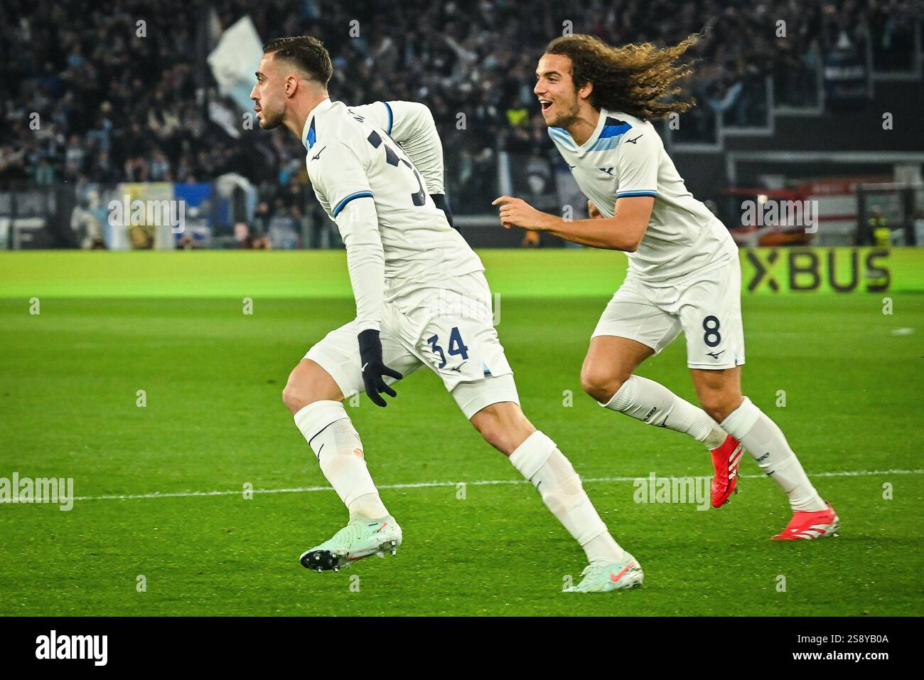 Mario GILA of Lazio Rome celebrate his goal with Matteo GUENDOUZI of ...