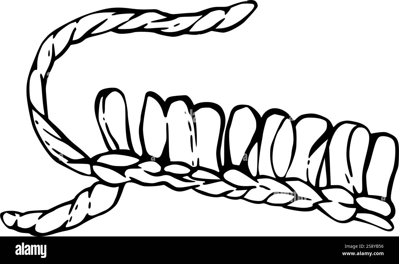 Knitted or crocheted hobby items. Hand knit element.Vector Hand drawing ...