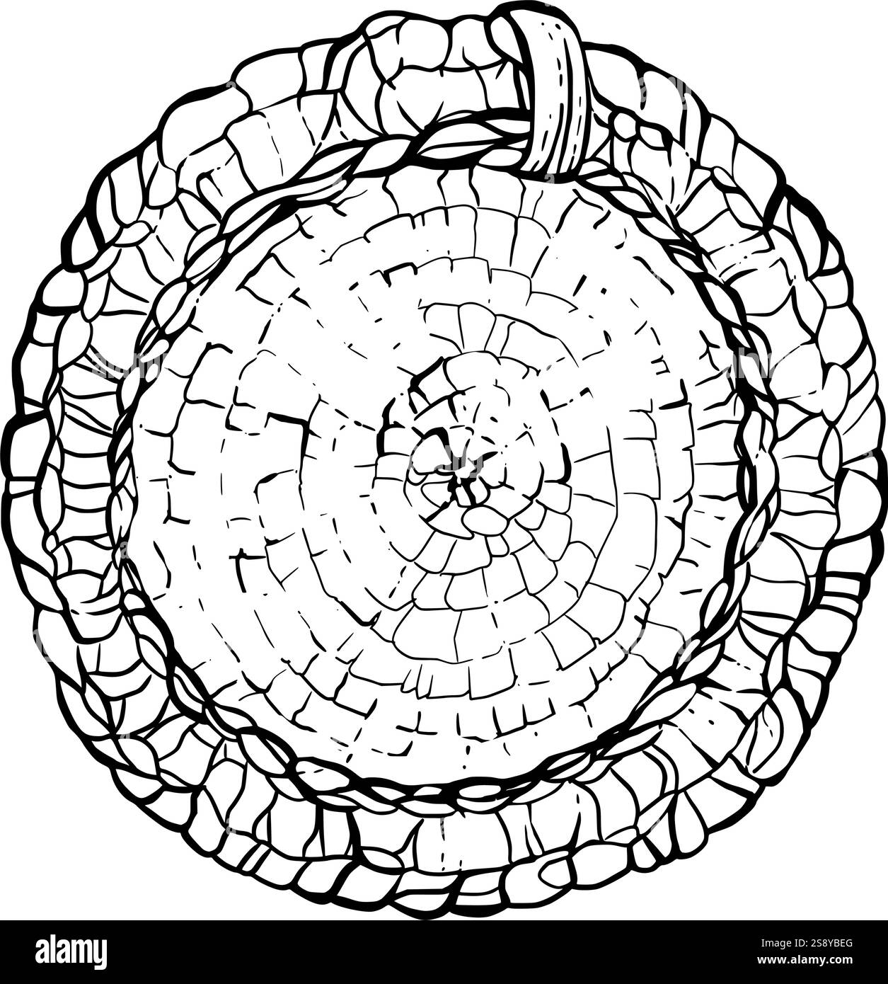 Knitted basket. Hobby knitting handmade element for yarn skeins ...
