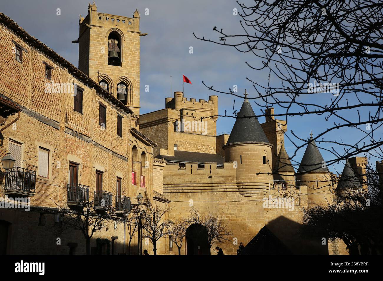 Spain. Navarre. Olite. Palace of Olite. Exterior Stock Photo - Alamy