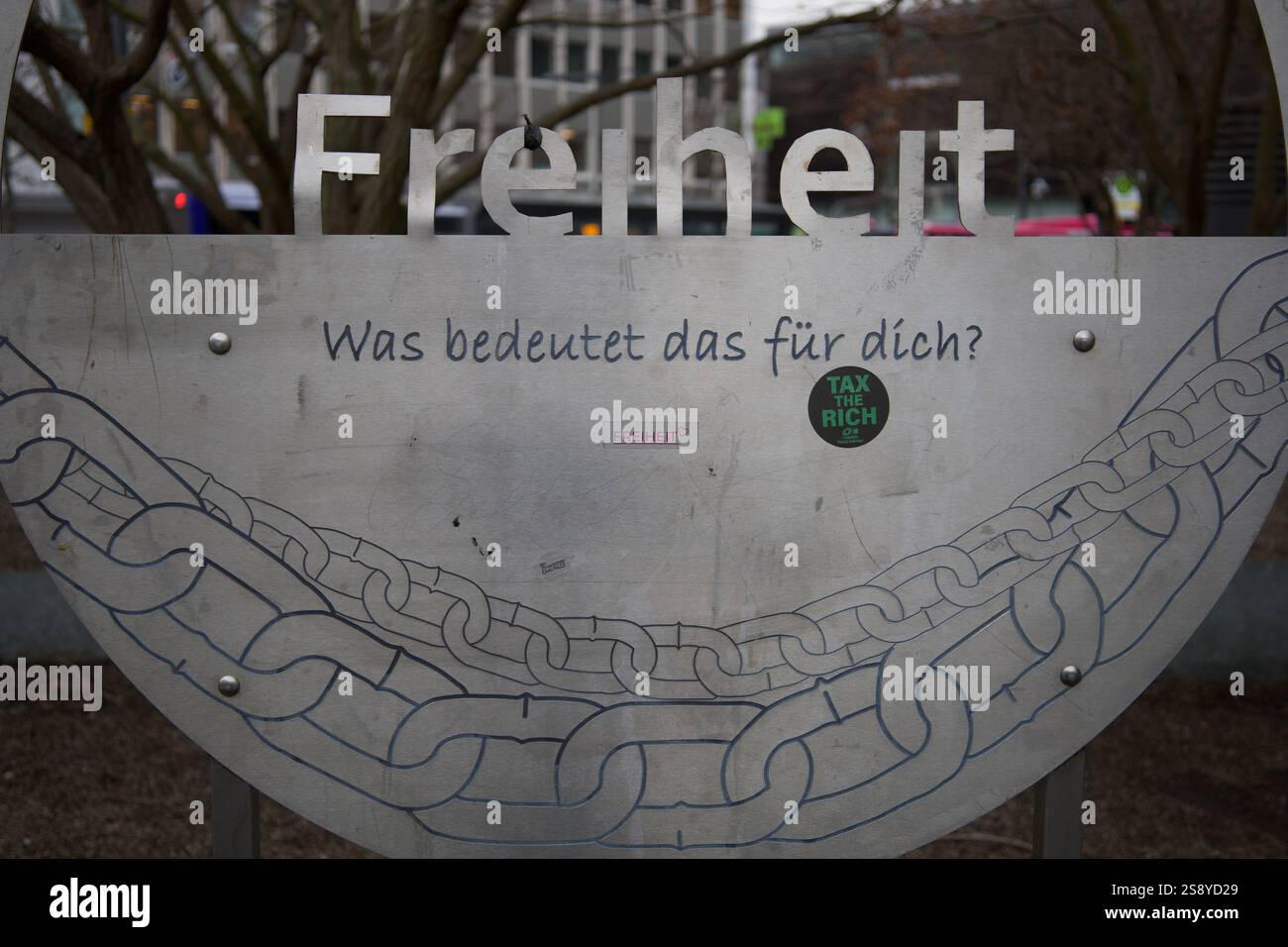 Koblenz, Western Germany. January 23, 2025. Freiheit or Freedom, in a ...