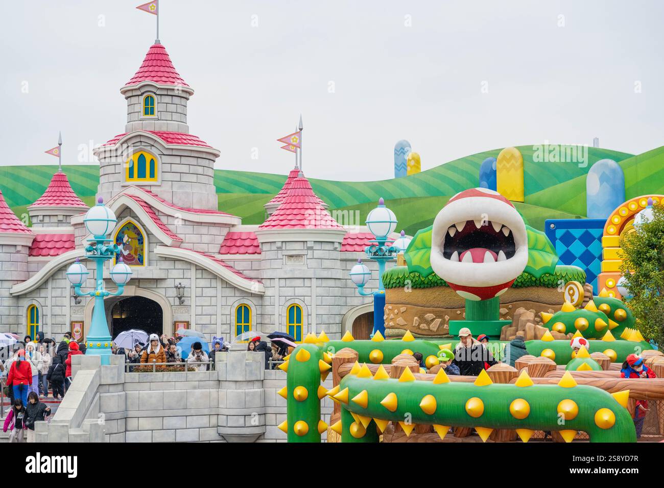 Osaka, Japan - January 9, 2024: Princess Peach Castle scenery in ...