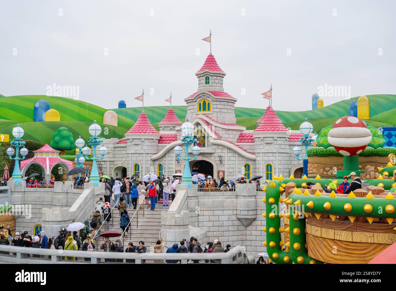 Osaka, Japan - January 9, 2024: Princess Peach Castle scenery in ...