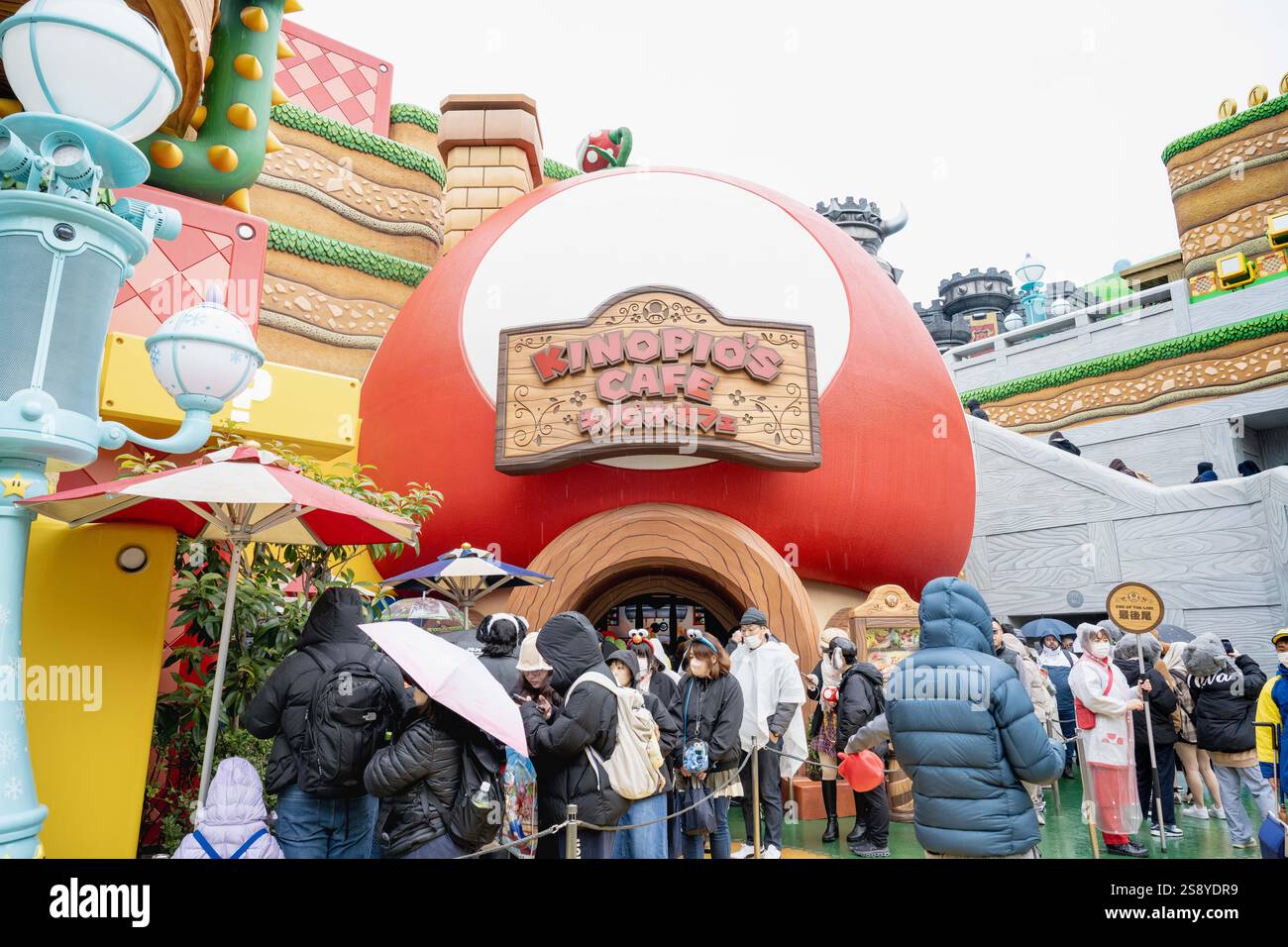 Osaka, Japan - January 9, 2024: Nintendo characters and park scenery ...