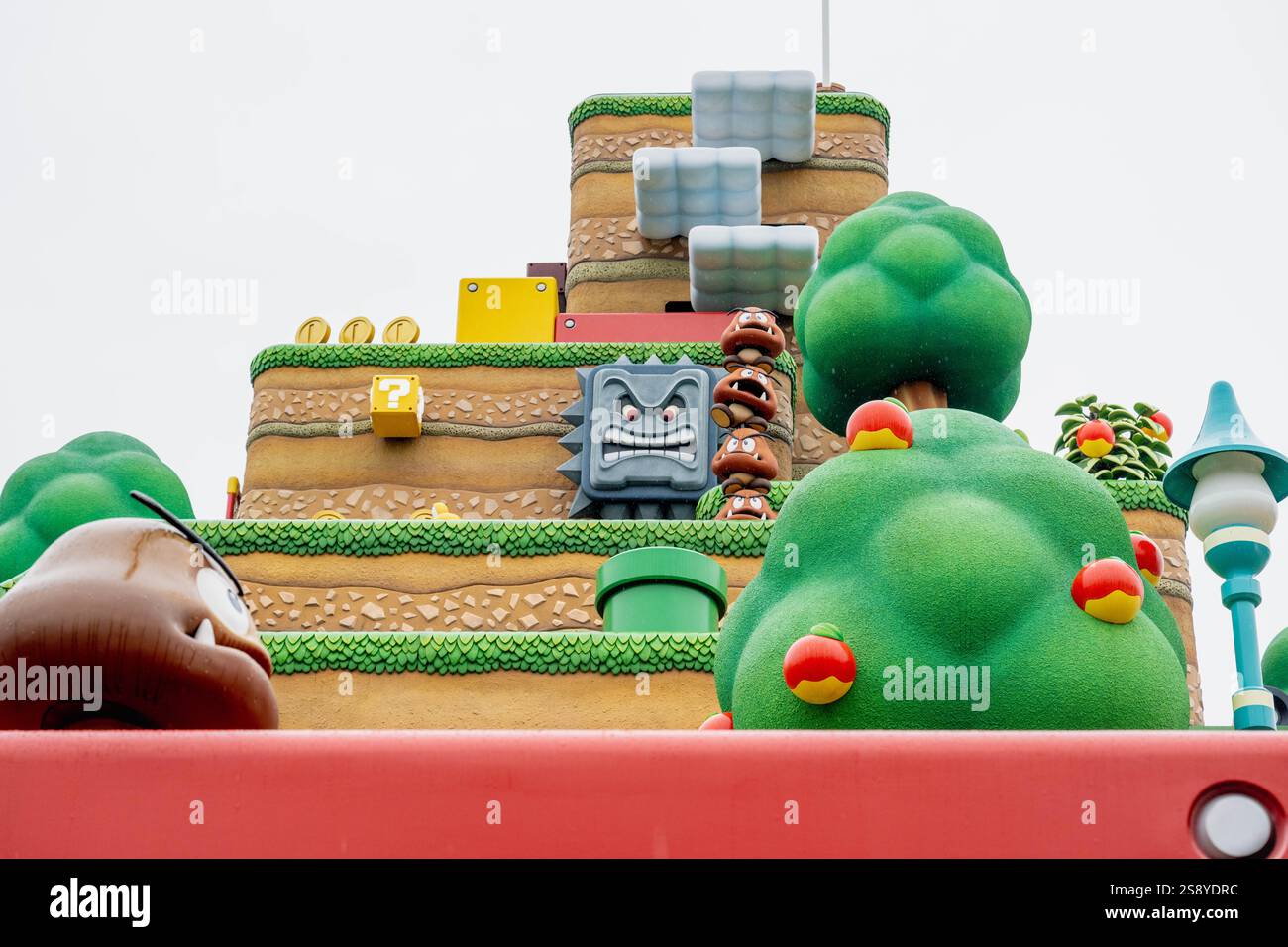 Osaka, Japan - January 9, 2024: Nintendo characters and park scenery ...