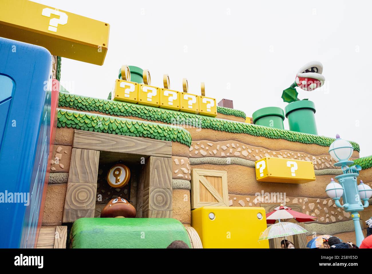 Osaka, Japan - January 9, 2024: Nintendo characters and park scenery ...