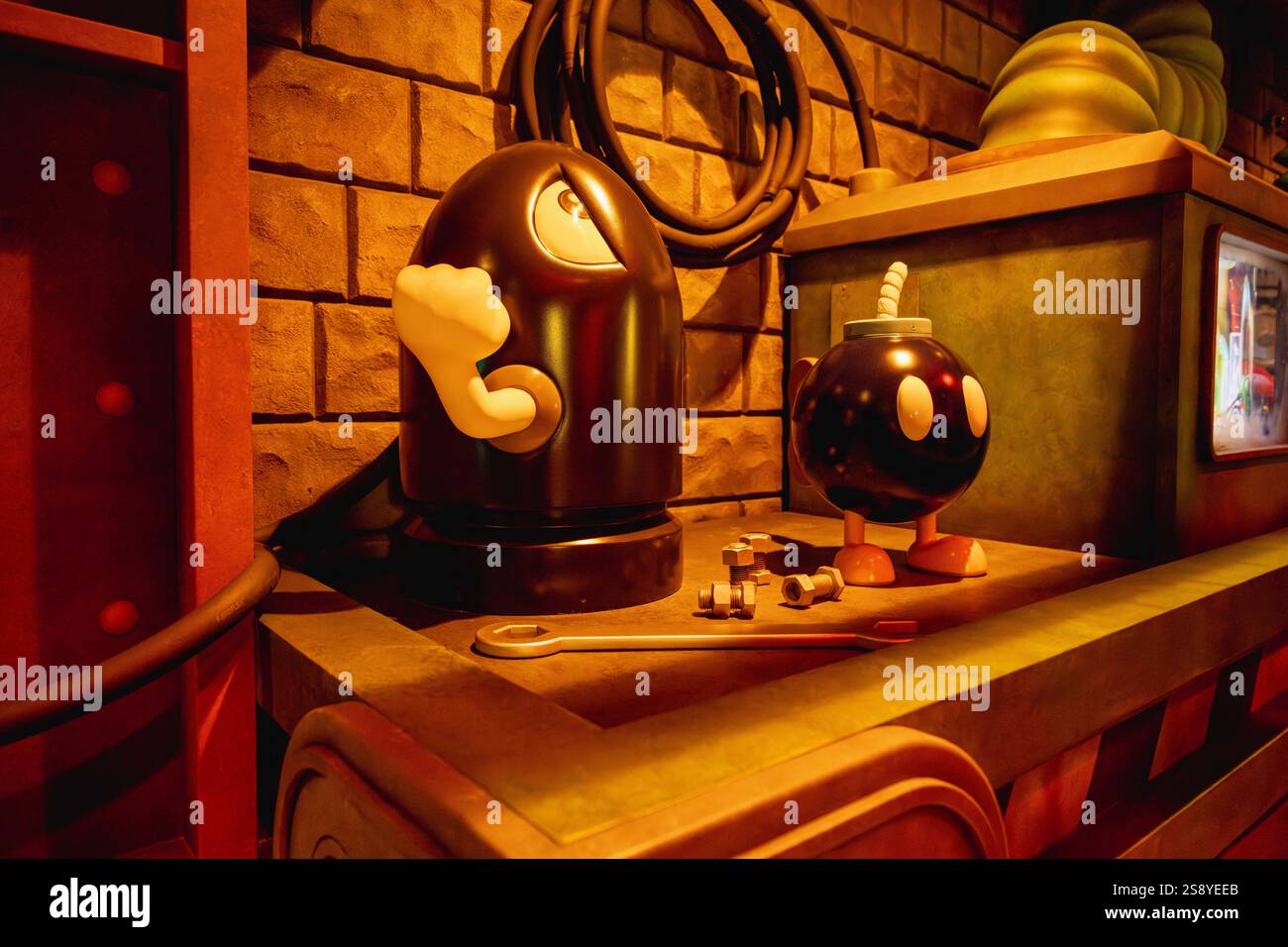 Osaka, Japan - January 9, 2024: Super Nintendo World is the theme area ...