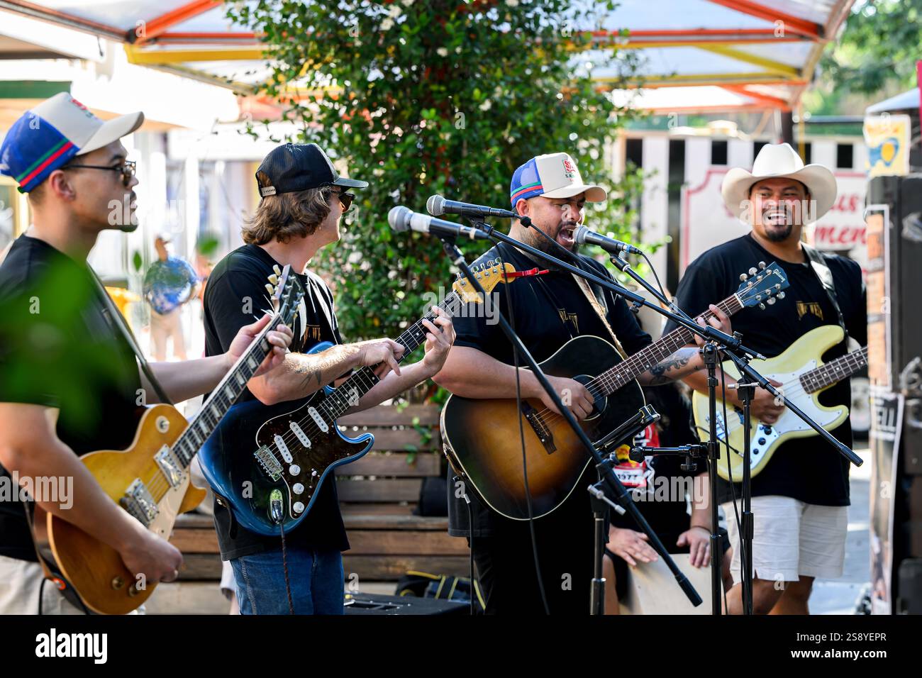 Musicians Simply West busk during the 53rd Tamworth Country Music ...