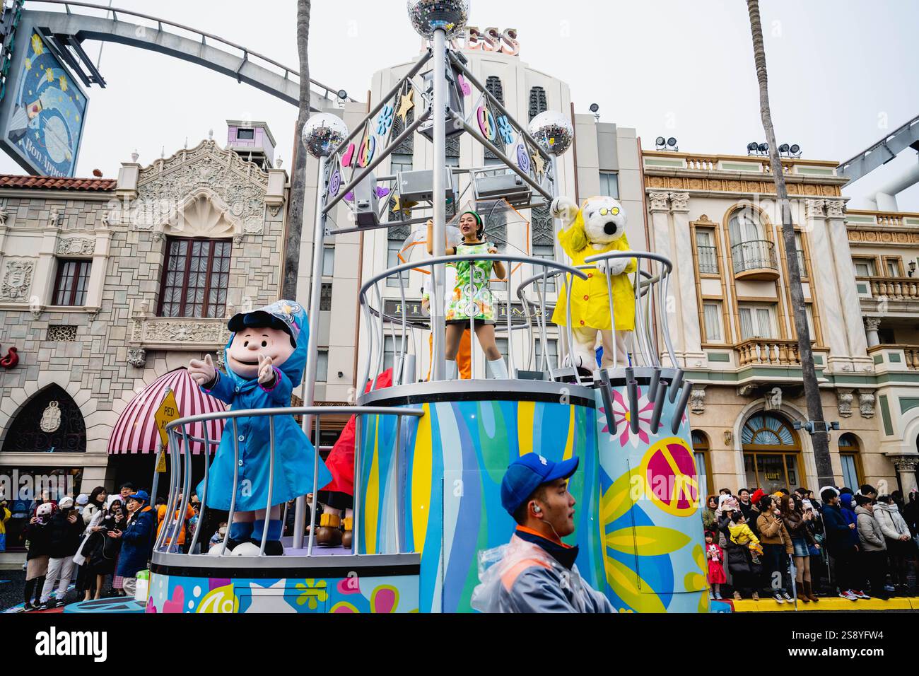 Osaka, Japan - January 9, 2024:The large parade with performers at ...