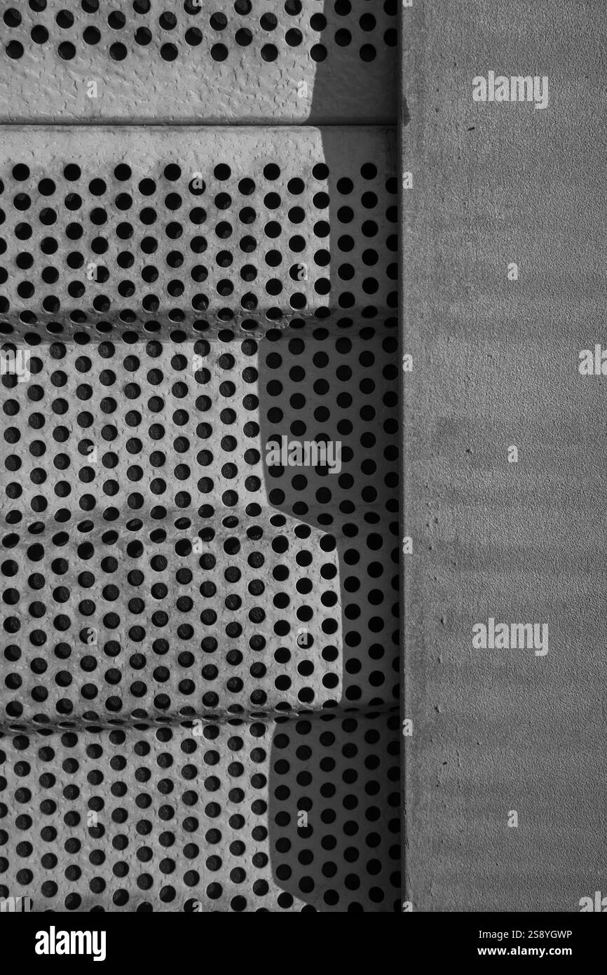 Texture and shadow contrast in a modern architectural design featuring ...