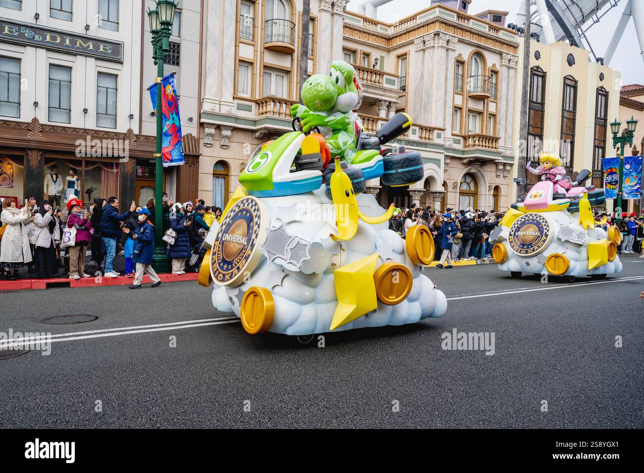 Osaka, Japan - January 9, 2024:The large parade with performers at ...
