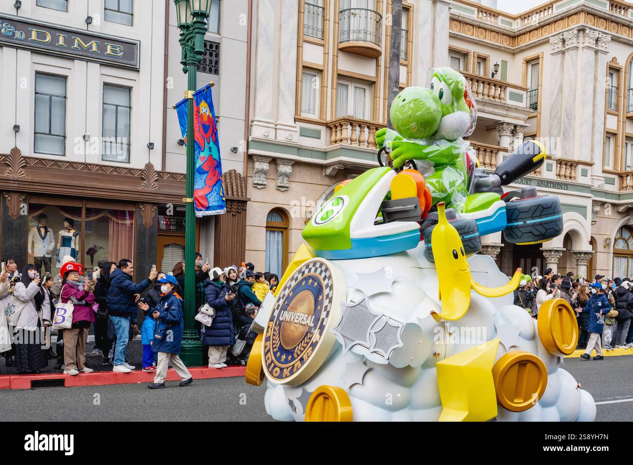 Osaka, Japan - January 9, 2024:The large parade with performers at ...
