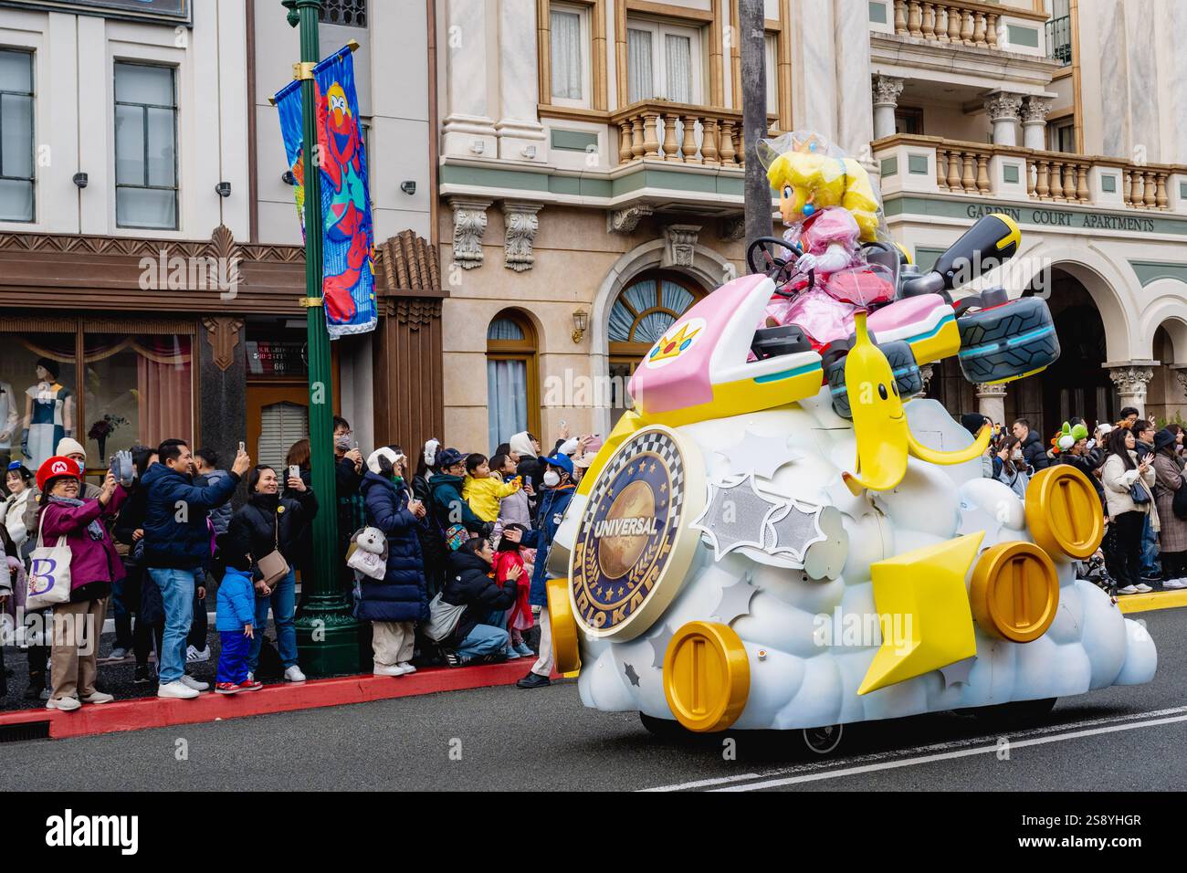 Osaka, Japan - January 9, 2024:The large parade with performers at ...