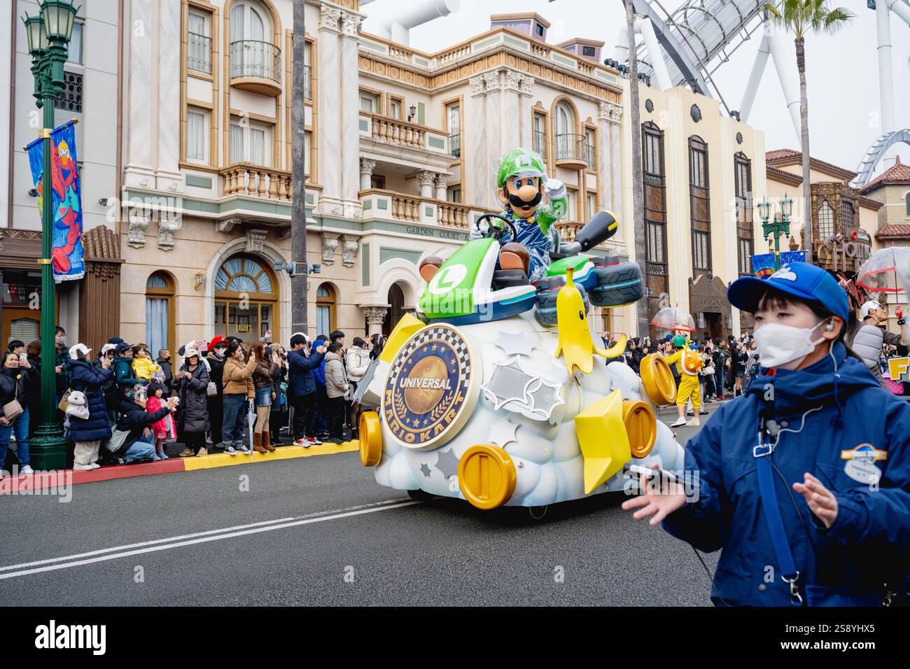 Osaka, Japan - January 9, 2024:The large parade with performers at ...