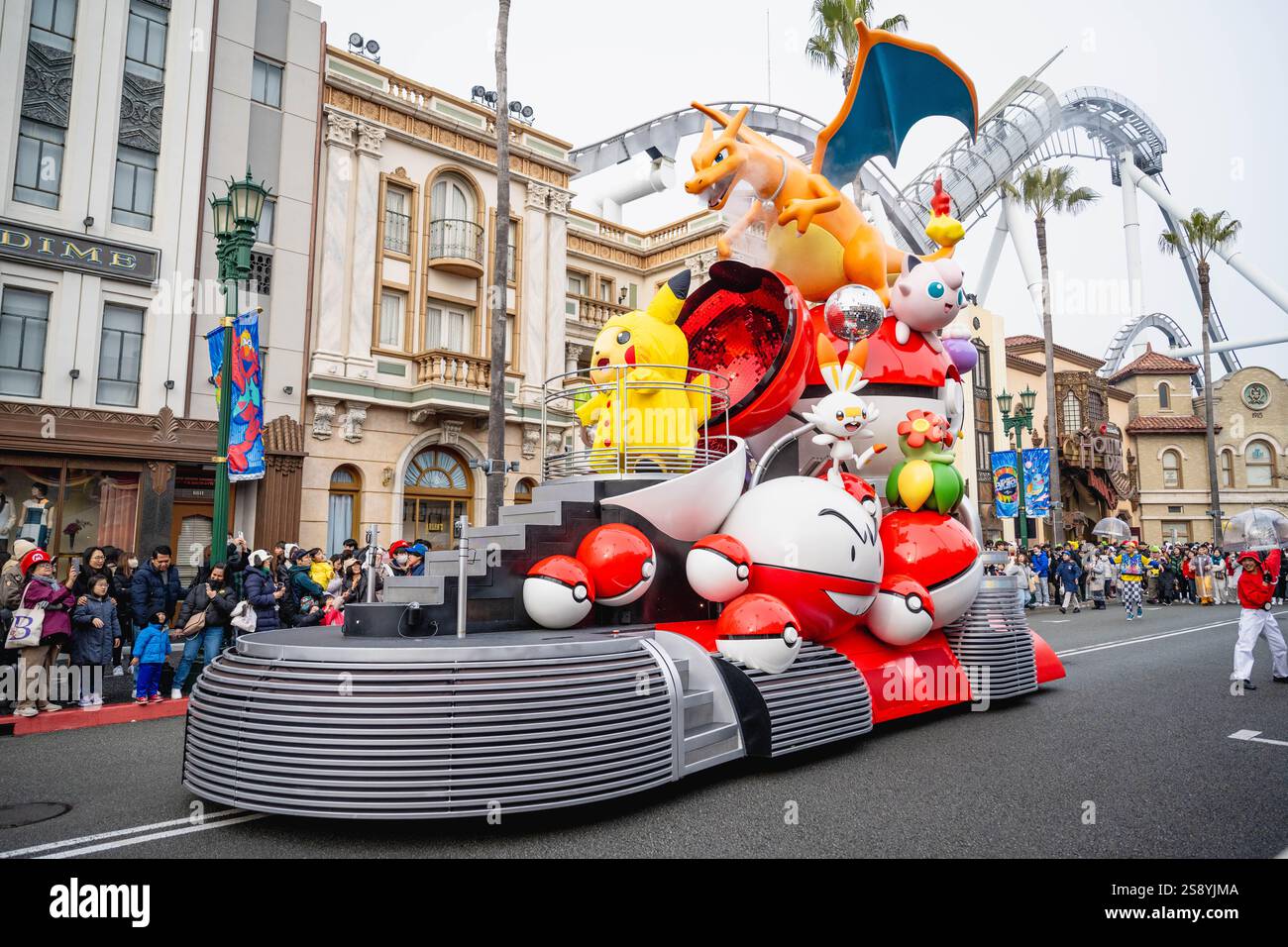Osaka, Japan - January 9, 2024:The large parade with performers at ...