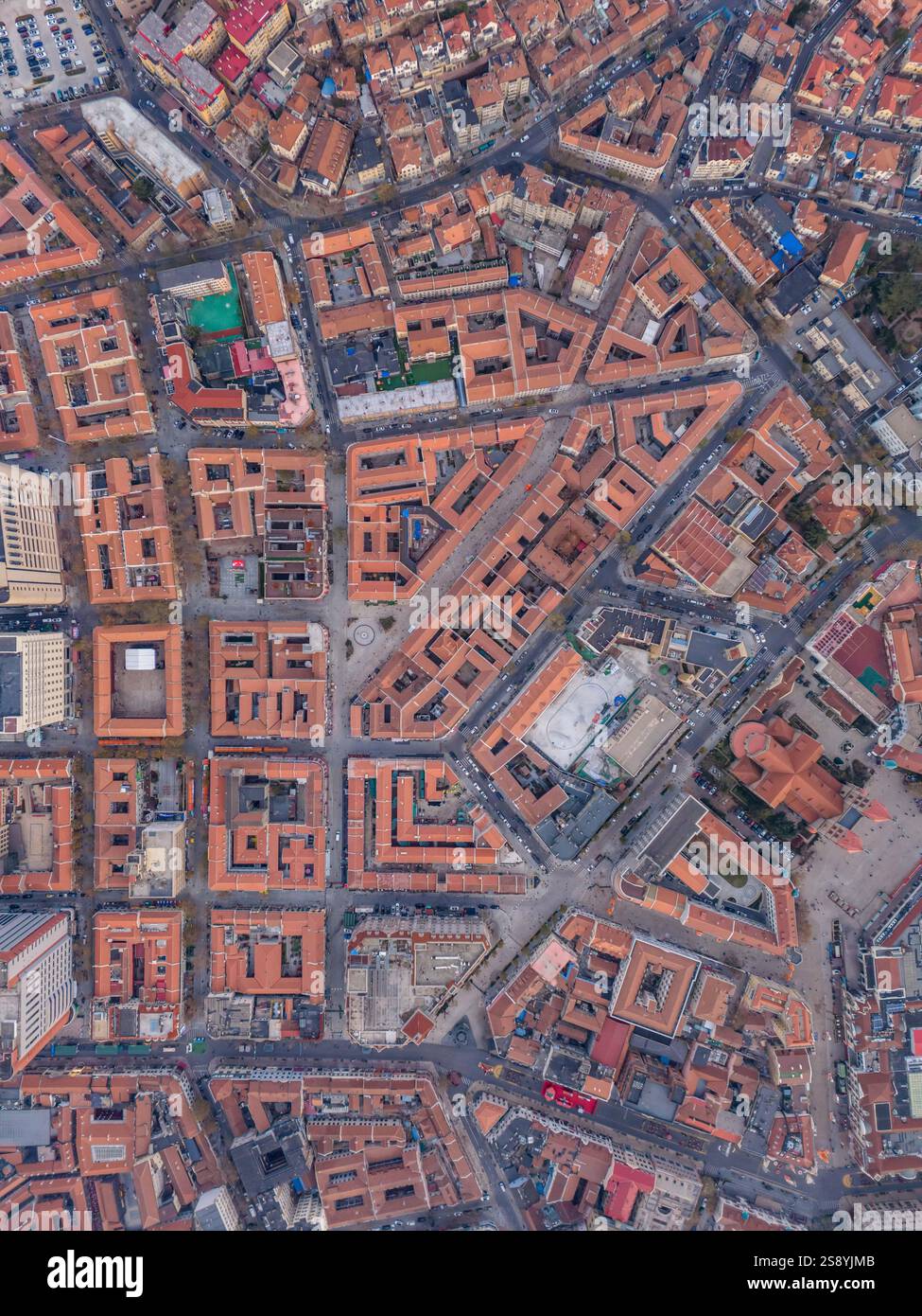 An aerial view of the old town of Qingdao in Qingdao in east China's ...