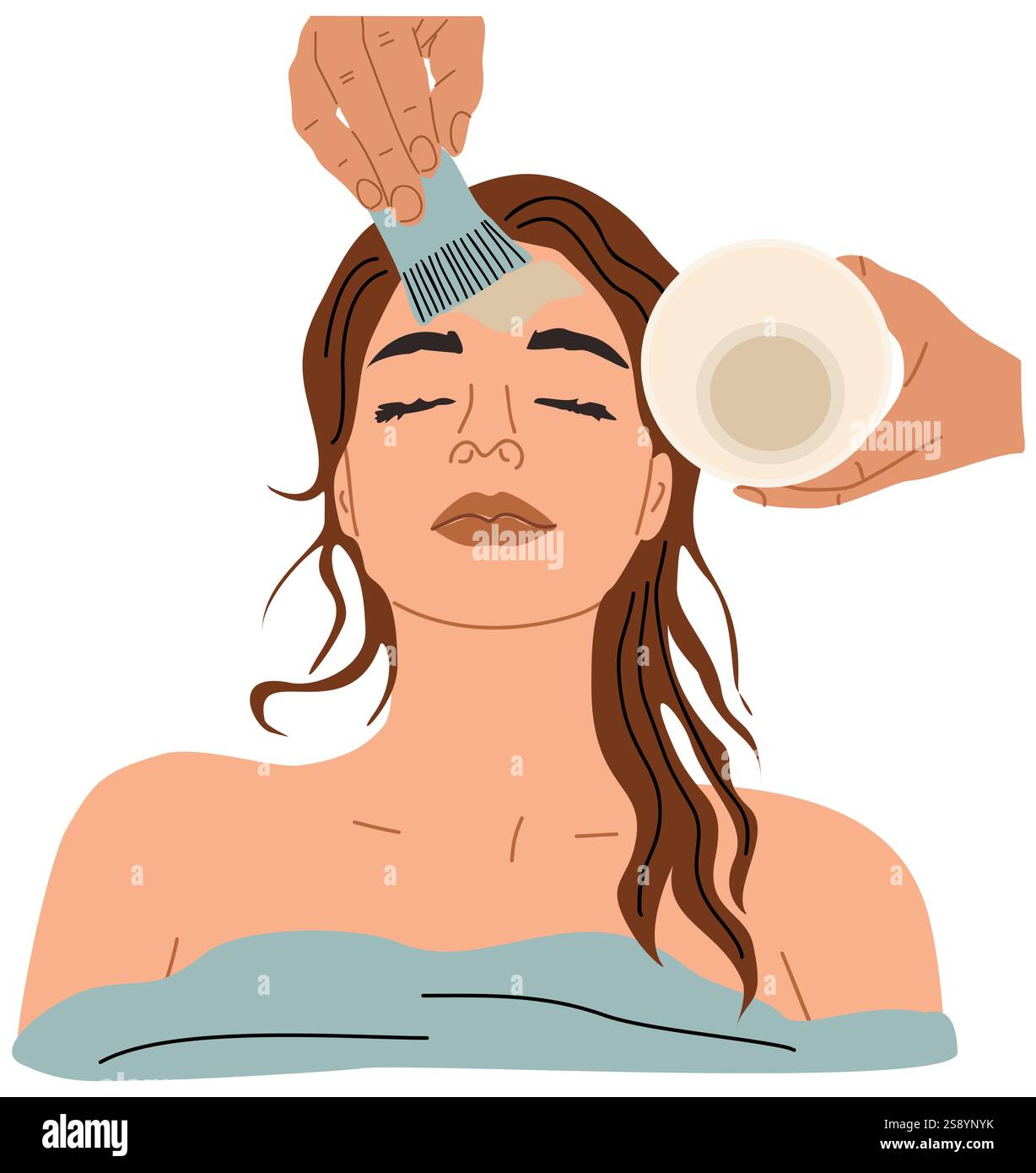 Woman face beautician hand Stock Vector Images - Alamy