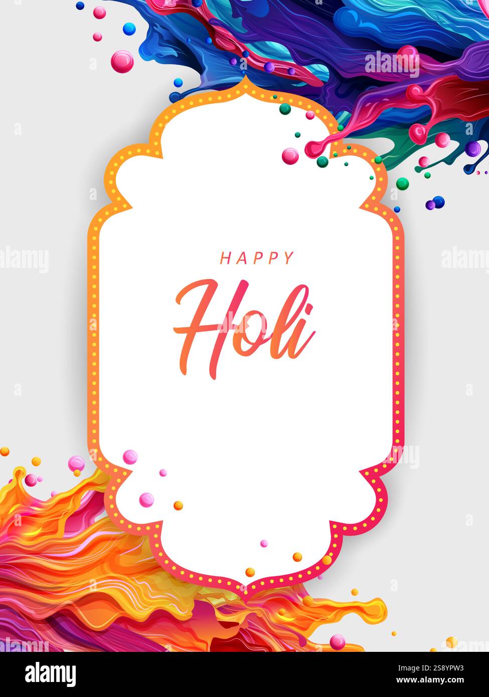 illustration of abstract colorful fluid splashes of liquid color for festival of colors Happy ...