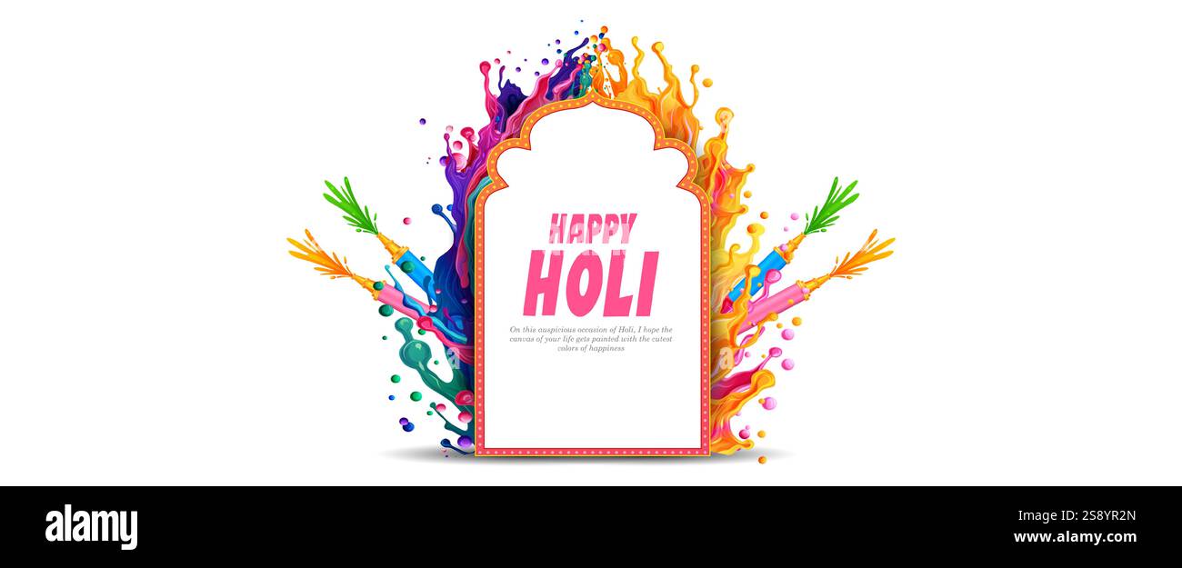 illustration of abstract colorful fluid splashes of liquid color for festival of colors Happy ...