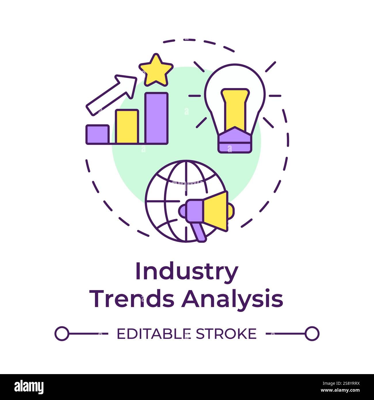 Industry trends analysis multi color concept icon Stock Vector Image ...