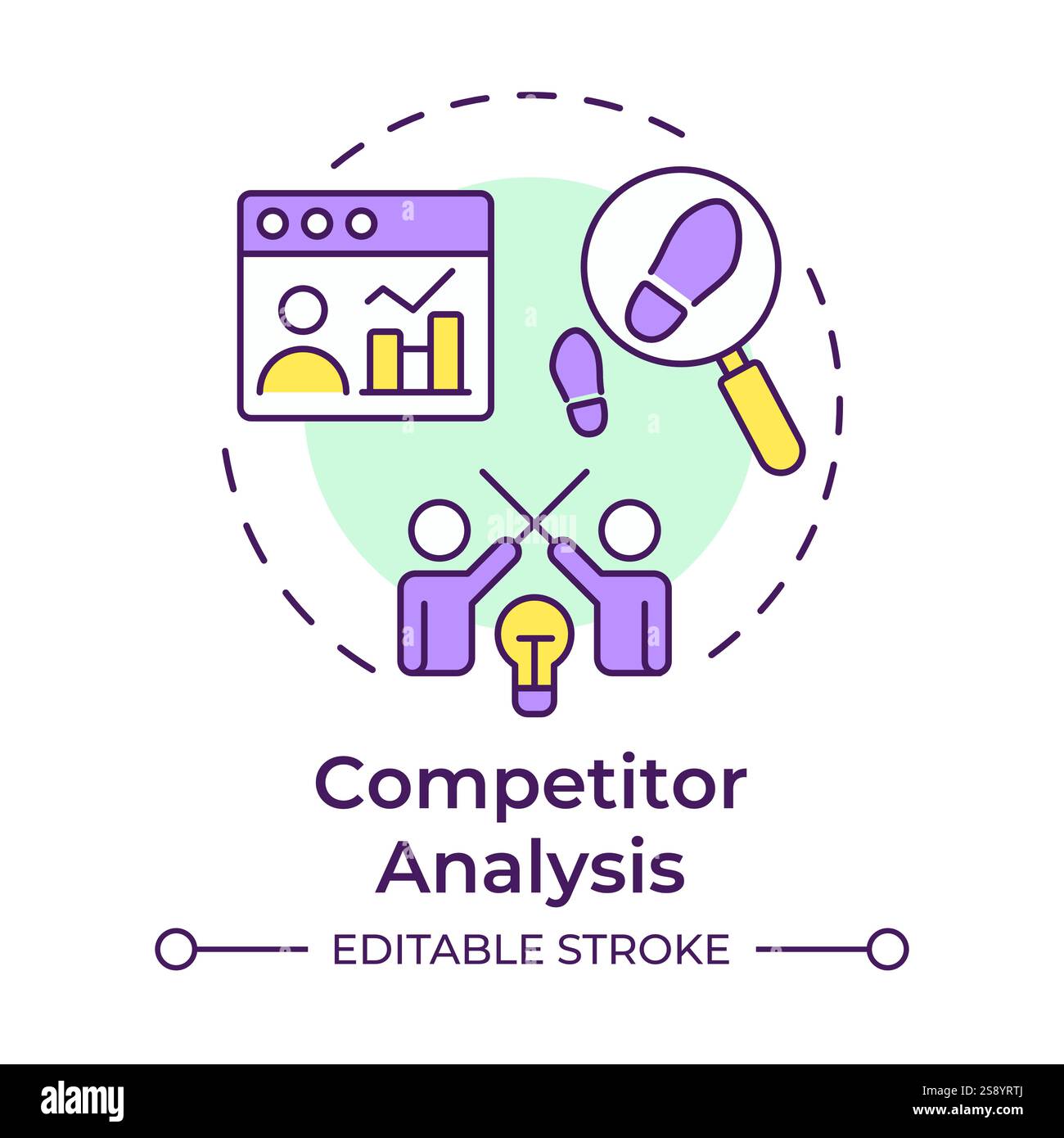 Competitor analysis multi color concept icon Stock Vector Image & Art ...
